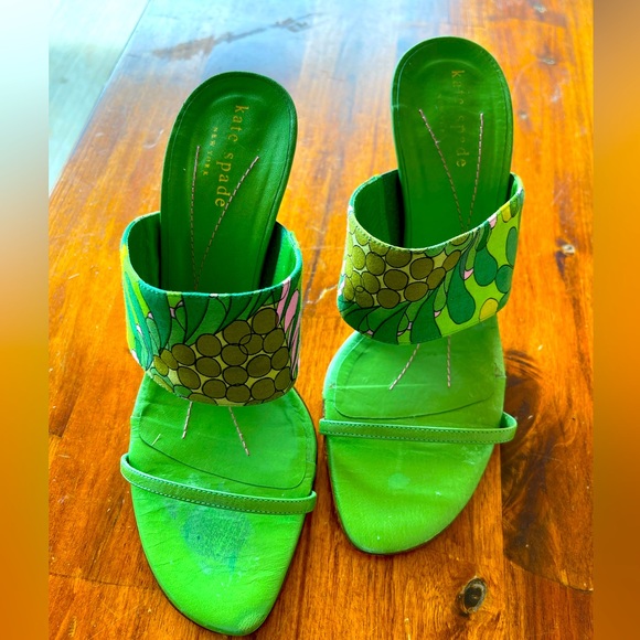 kate spade | Shoes | Kate Spade Sandals In Green And Floral | Poshmark